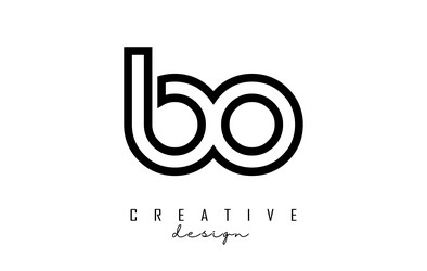 Creative blue letters bo b o logo with leading Vector Image