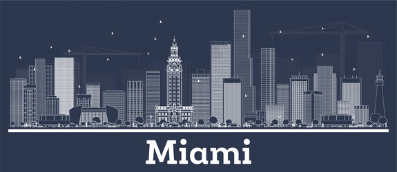 Skyline miami city in usa Royalty Free Vector Image