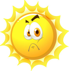 Sun with different facial expressions Royalty Free Vector