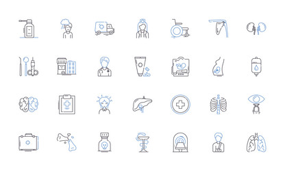 Dispensary line icons collection cannabis Vector Image