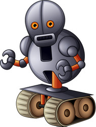 Cartoon robot character isolated on white Vector Image