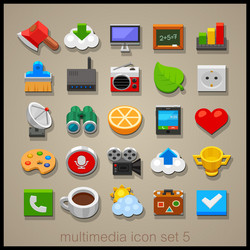 Media icon set Royalty Free Vector Image - VectorStock
