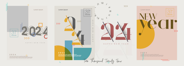 Unique number 2024 with colorful classic numbers Vector Image