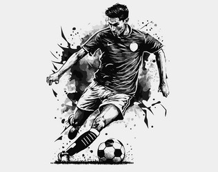 Soccer player kicking ball Royalty Free Vector Image