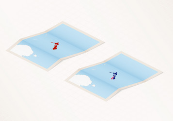 Two versions of an new zealand folded map one Vector Image