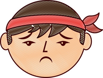 Cartoon face angry chinese man Royalty Free Vector Image