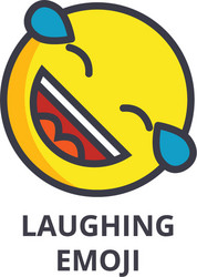 Happy and sad emoji line icon sign Royalty Free Vector Image