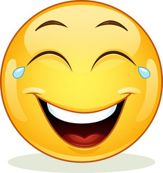 Rolling on the floor laughing with tears emoticon Vector Image