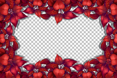 Red nature leaves frame transparent background Vector Image