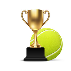 Realistic golden trophy gold cup award Royalty Free Vector