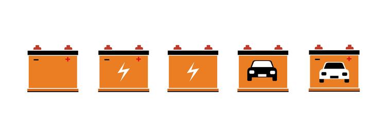 Car battery icon collection energy power Vector Image