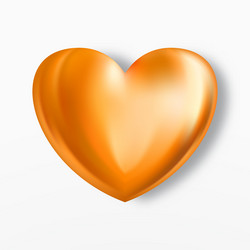 Gold realistic heart icon romantic symbol Vector Image