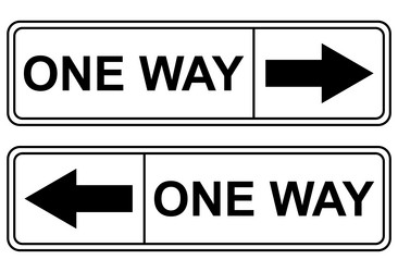 Set of one way caution icon safety health button Vector Image