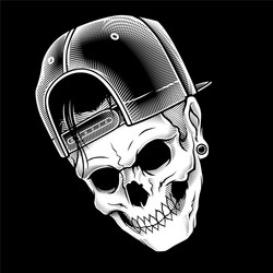 Skull funky style Royalty Free Vector Image - VectorStock