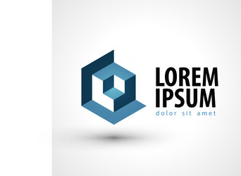 Abstract cube emblem design Royalty Free Vector Image