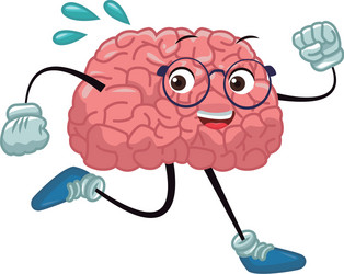 Brain cartoon running Royalty Free Vector Image