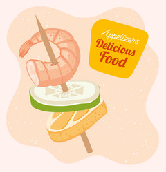 Cooking appetizers lettering poster Royalty Free Vector