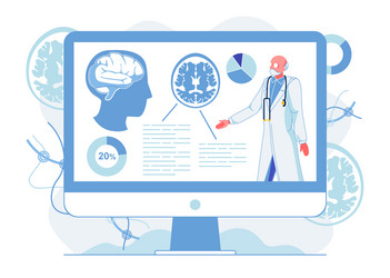 Neurologist concept doctor examine human brain Vector Image