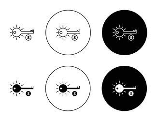 Key revenue icon set unlock business growth Vector Image