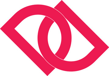 Letter dd simple geometric overlap logo Royalty Free Vector