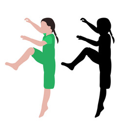 On a white background dancing girl no face flat Vector Image