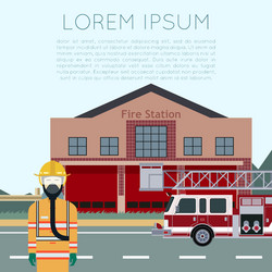 Banner fire department concept Royalty Free Vector Image