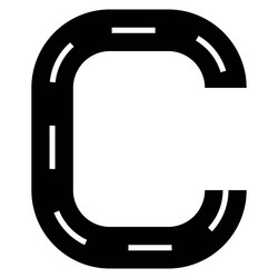 Road theme alphabet letters font markings Vector Image