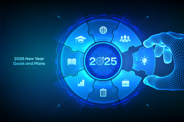 2025 new year goals and plans numbers made Vector Image