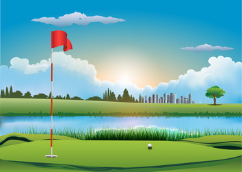 A golf course Royalty Free Vector Image - VectorStock