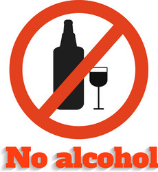 No alcohol sign strike through red circle Vector Image