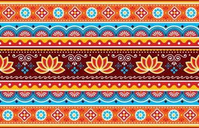 Pakistani truck art seamless pattern indian Vector Image