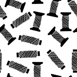 Seamless pattern of black silhouette reel Vector Image