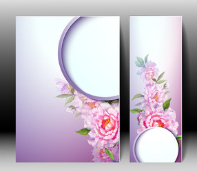 Spring flowers invitation template card Royalty Free Vector