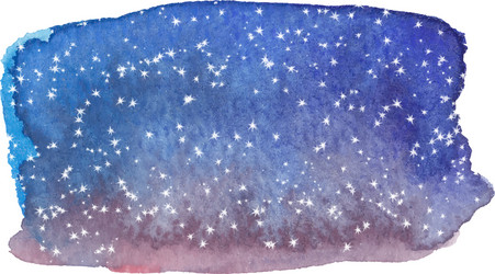 Watercolor night sky background with stars cosmic Vector Image