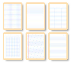 Notebook blank grid square lined paper sheet page Vector Image