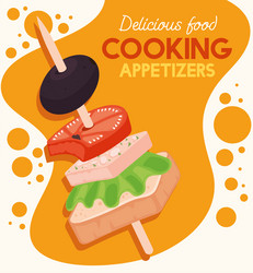Cooking appetizers lettering poster Royalty Free Vector