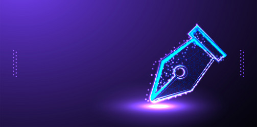 Creative designer pen wireframe Royalty Free Vector Image