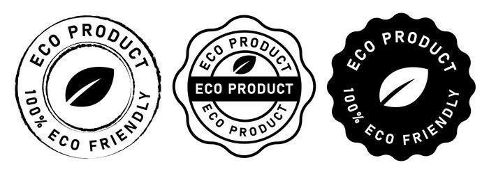 Biodegradable recyclable label sticker black and Vector Image