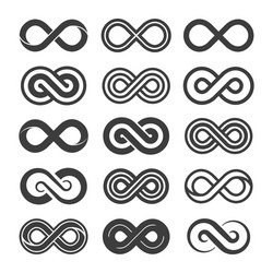 Infinity symbol icons set element Royalty Free Vector Image
