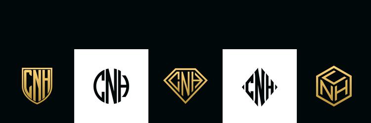 Initial letters hik logo designs bundle Royalty Free Vector