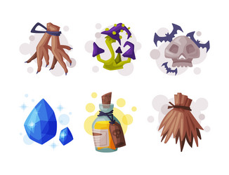 Occult magic objects for mystic rituals Royalty Free Vector
