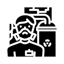 Nuclear power plant worker energy color icon Vector Image