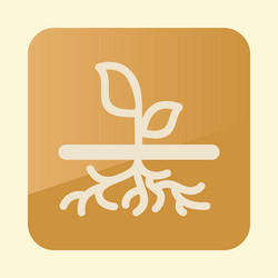 Plant with roots flat icon garden Royalty Free Vector Image