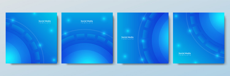 Social media post template set with tech Vector Image