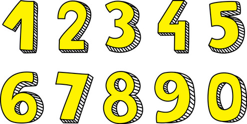 Flat number 2 isolated on white background Vector Image