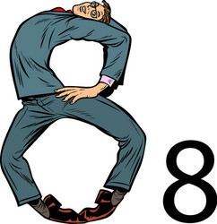 Sign language number 8 Royalty Free Vector Image