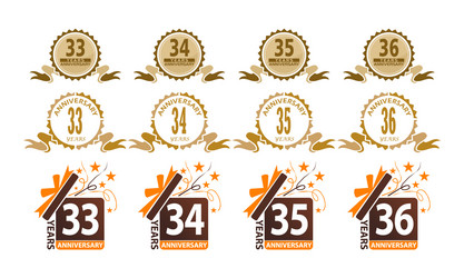 35 year ribbon anniversary Royalty Free Vector Image