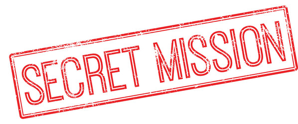 Secret mission red rubber stamp on white Vector Image
