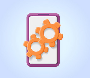 Mobile service center cartoon character set flat Vector Image