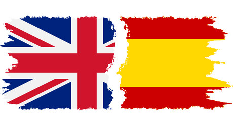 Uk and spain grunge flags connection Royalty Free Vector